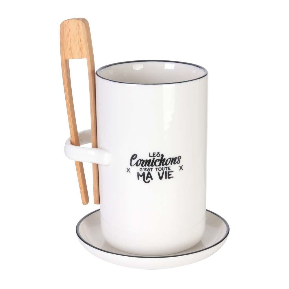 Pot à cornichon avec soucoupe et pince COOK CONCEPT 47567 Pas Cher ...