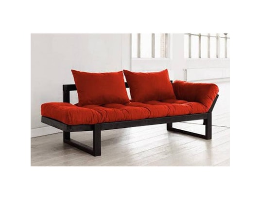 Banquette méridienne noire futon rouge EDGE couchage 75*200cm KARUP