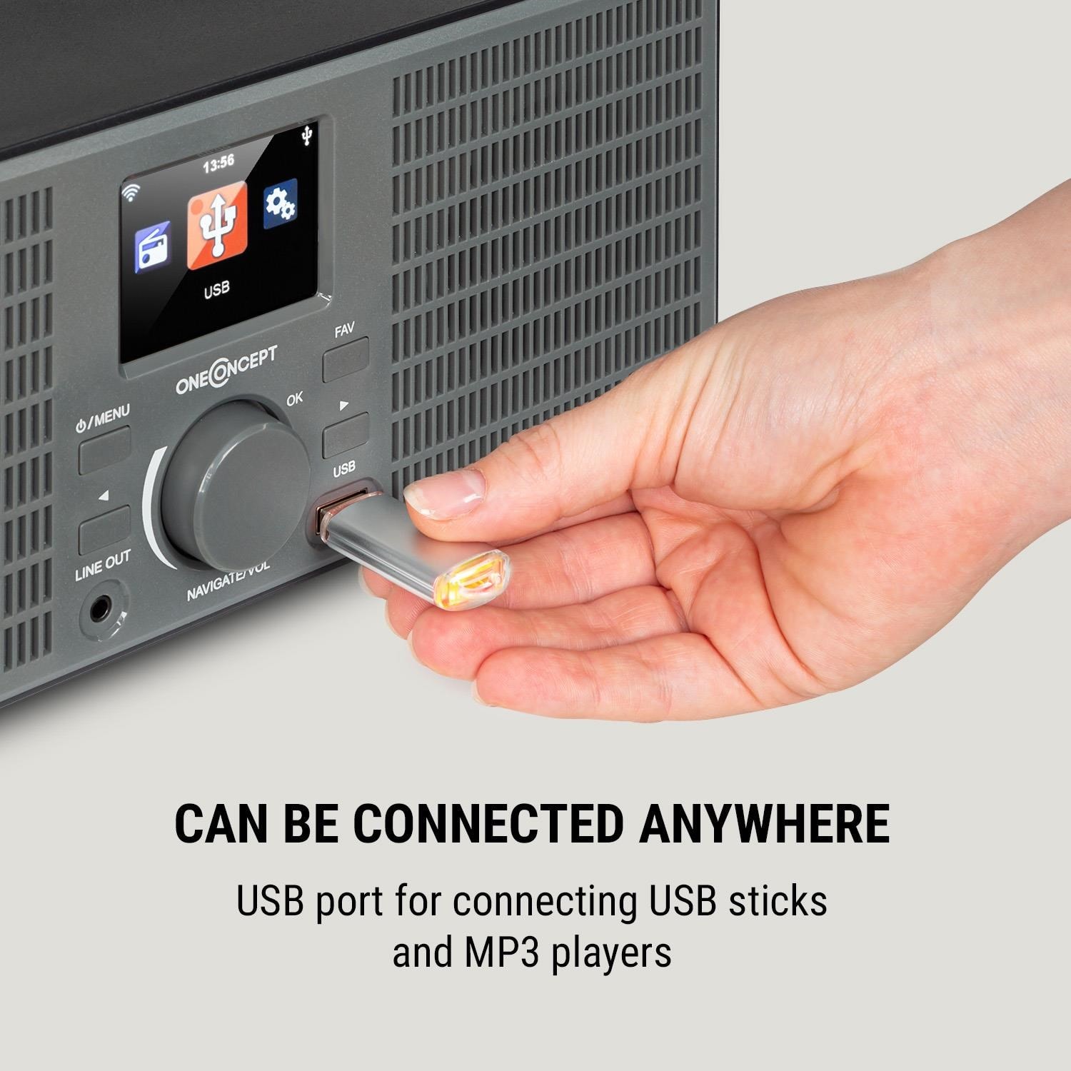 Oneconcept tuneup st radio internet , connexion wifi , port usb ...