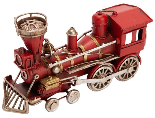 Petite locomotive en métal rouge vintage AMADEUS