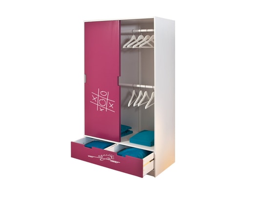 Armoire INTERLINK Armoire Kidz Charlene fuschia Pas Cher - UBALDI.com