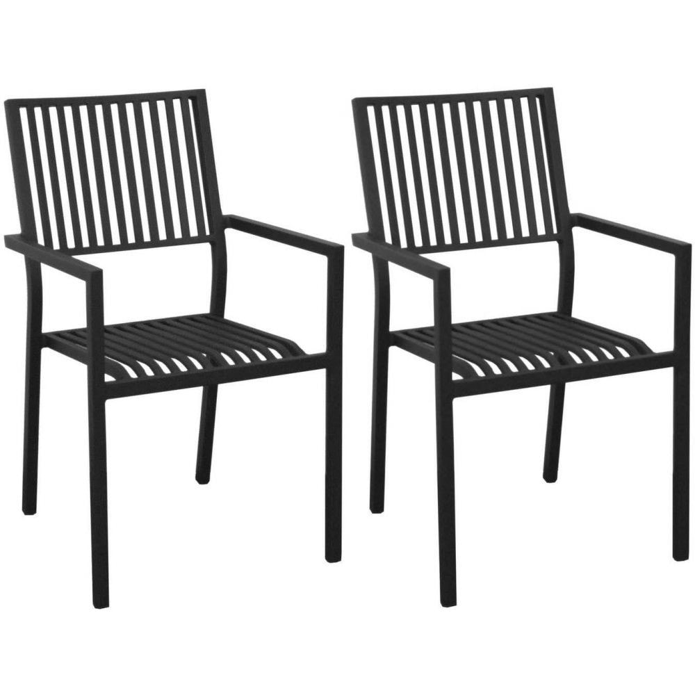 Fauteuils d'extérieur empilables en aluminium cayo (lot de 2) graphite ...