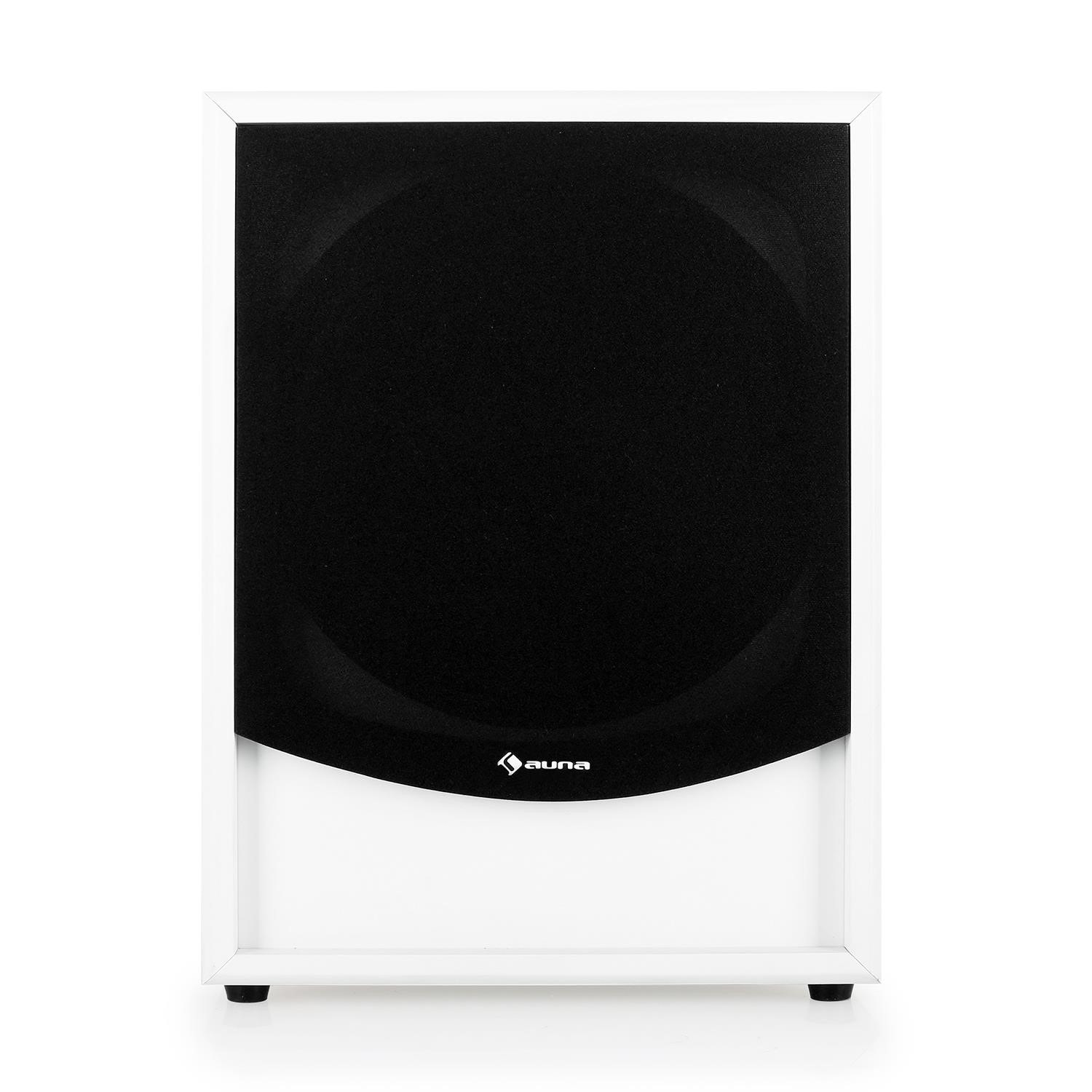 Auna linie-300-sw-wh subwoofer actif aux - blanc AUNA