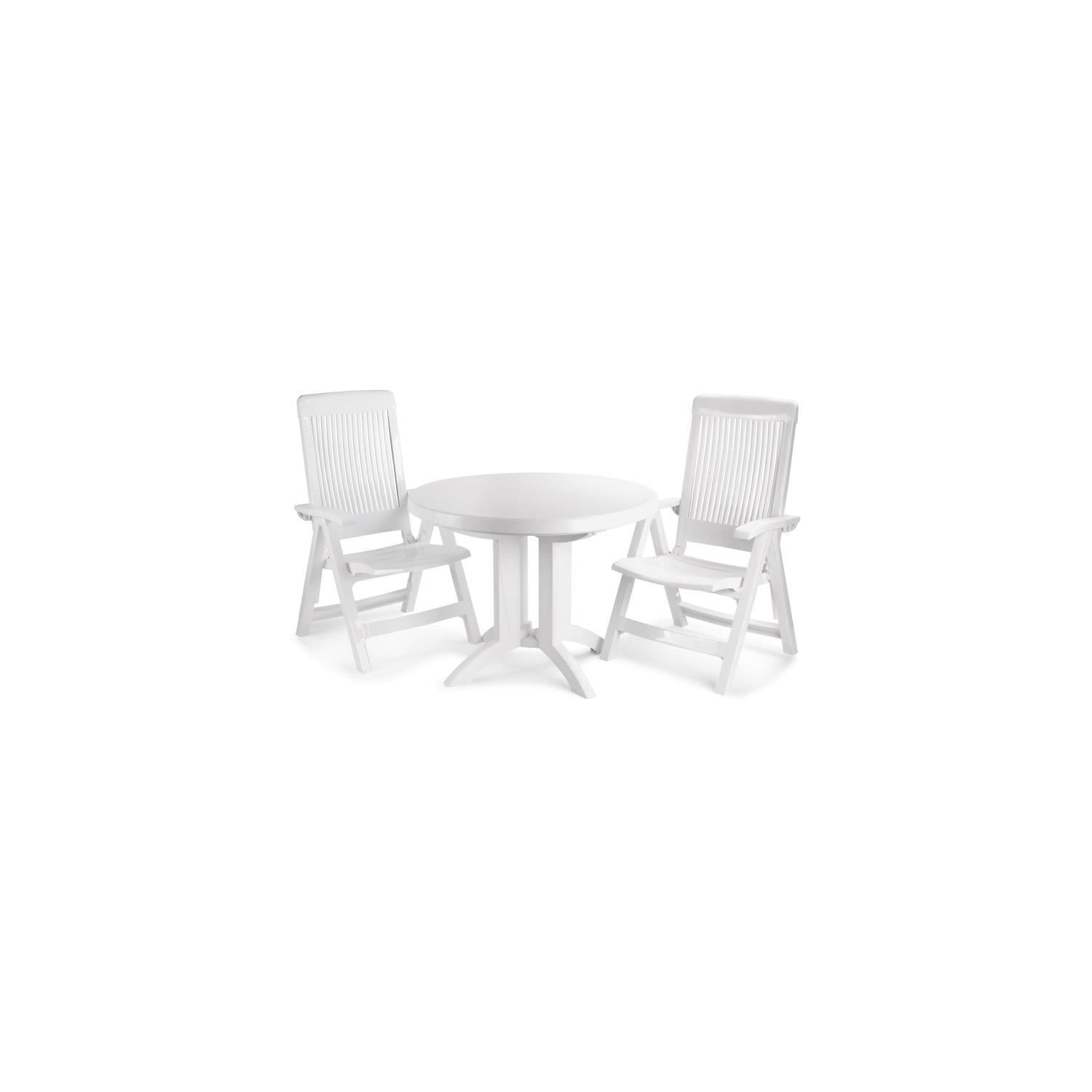 Grosfillex fauteuil dossier réglable fidji 3 - blanc GRILL ME