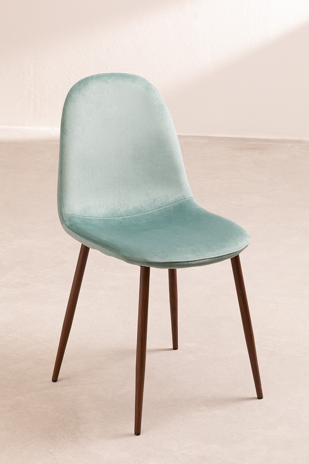 Chaise confort en velours f vert d'eau 105 x 52 x 30cm STYLEZ