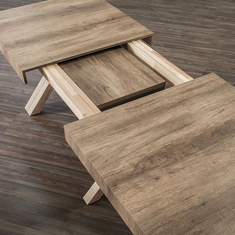 Table avec rallonge 18 personnes couleur bois copertino NOUVOMEUBLE Pas ...