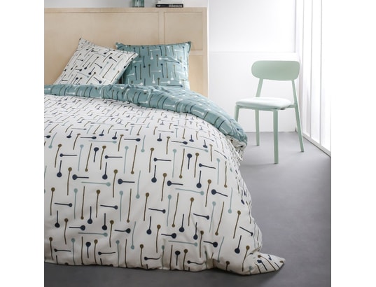 Housse de couette 240x260 sunshine dale + 2 taies 100% coton 57 fils TODAY