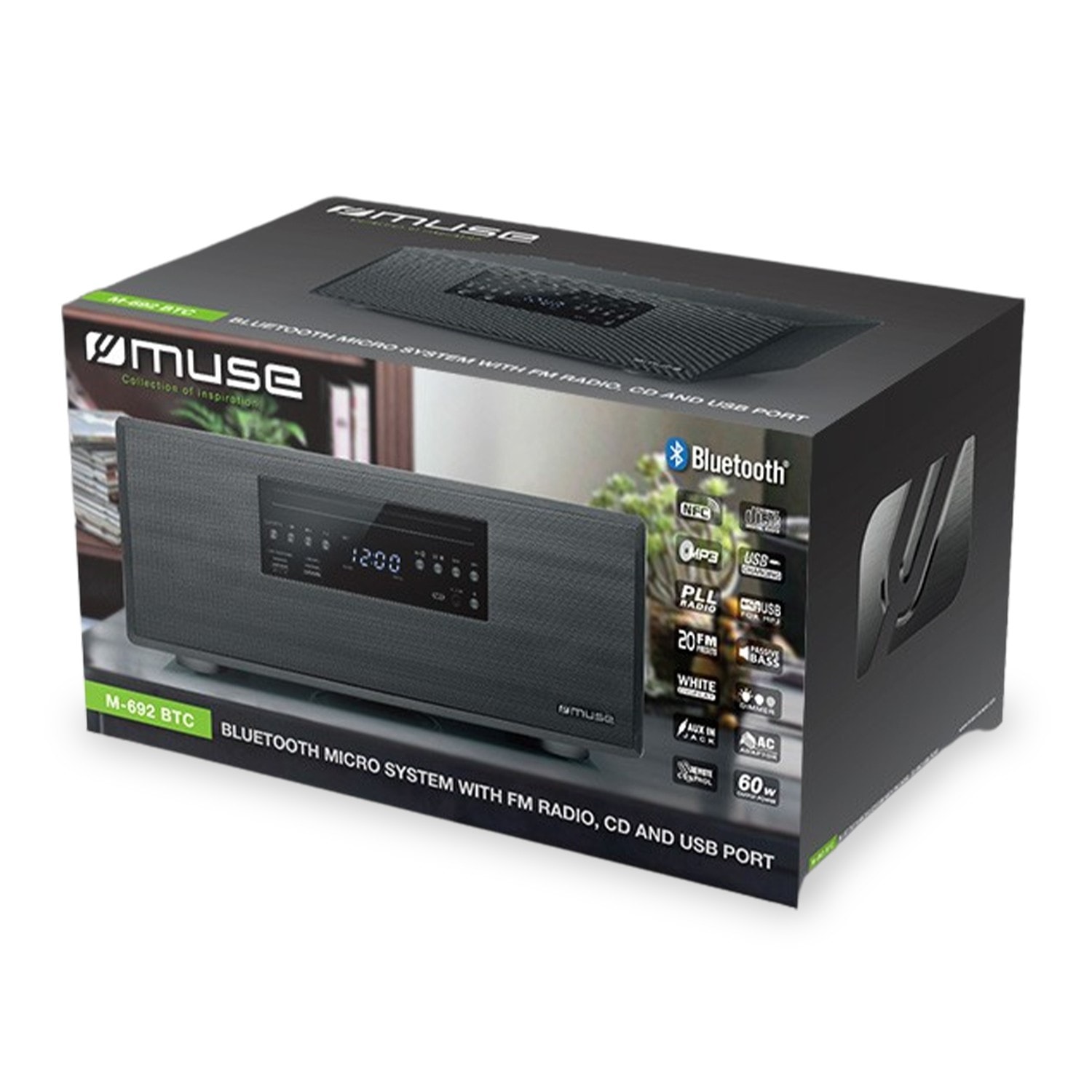 MUSE - Enceinte bluetooth - muse m-692btc - avec radio fm, cd et port ...