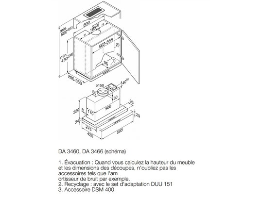 MIELE DA 3466 EXT A IN Pas Cher - Hotte escamotable MIELE - Livraison ...