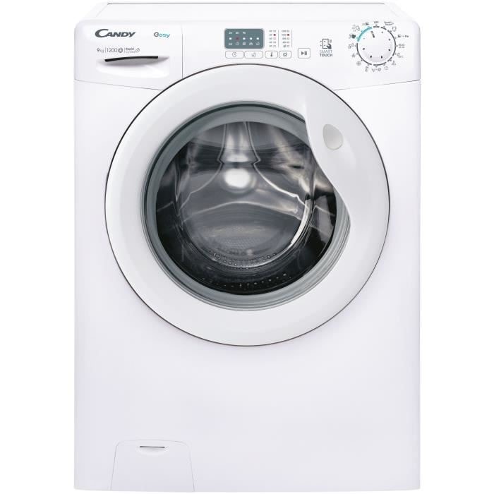 Lave-linge hublot candy ey 1291de/1-s - 9 kg - connecté - 1200 trs/min - blanc CANDY