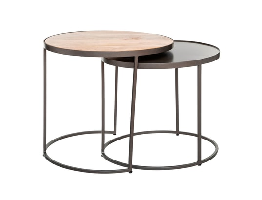 Table basse métal bois x 2 - atmosphera ATMOSPHERA 34249 Pas Cher ...