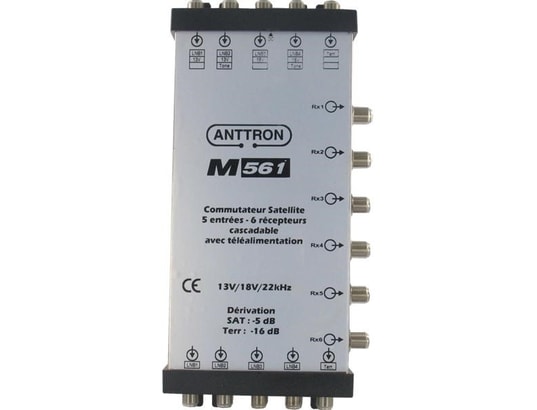 Anttron - multiswitche 5 entrées cascadable - dérivation sat 5 db ...