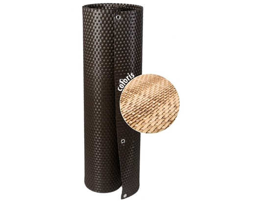 Brise-vue en résine tressée avec oeillets métalliques coloris marron et ...