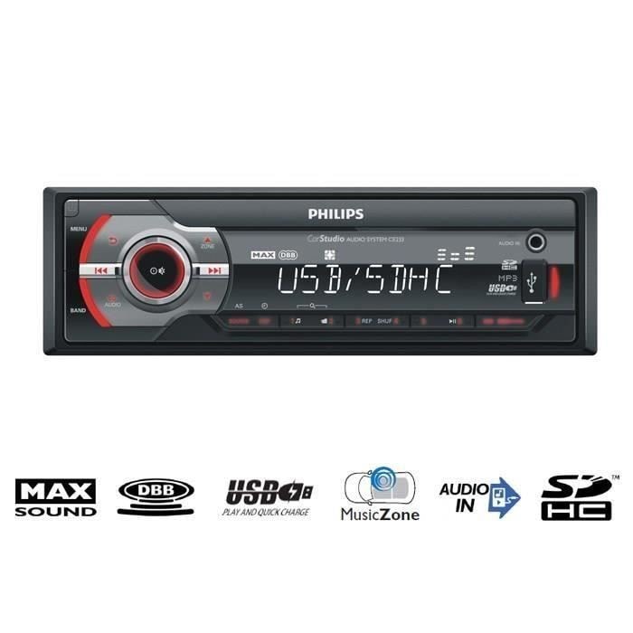Philips autoradio numérique ce233 4x50 w noir PHILIPS