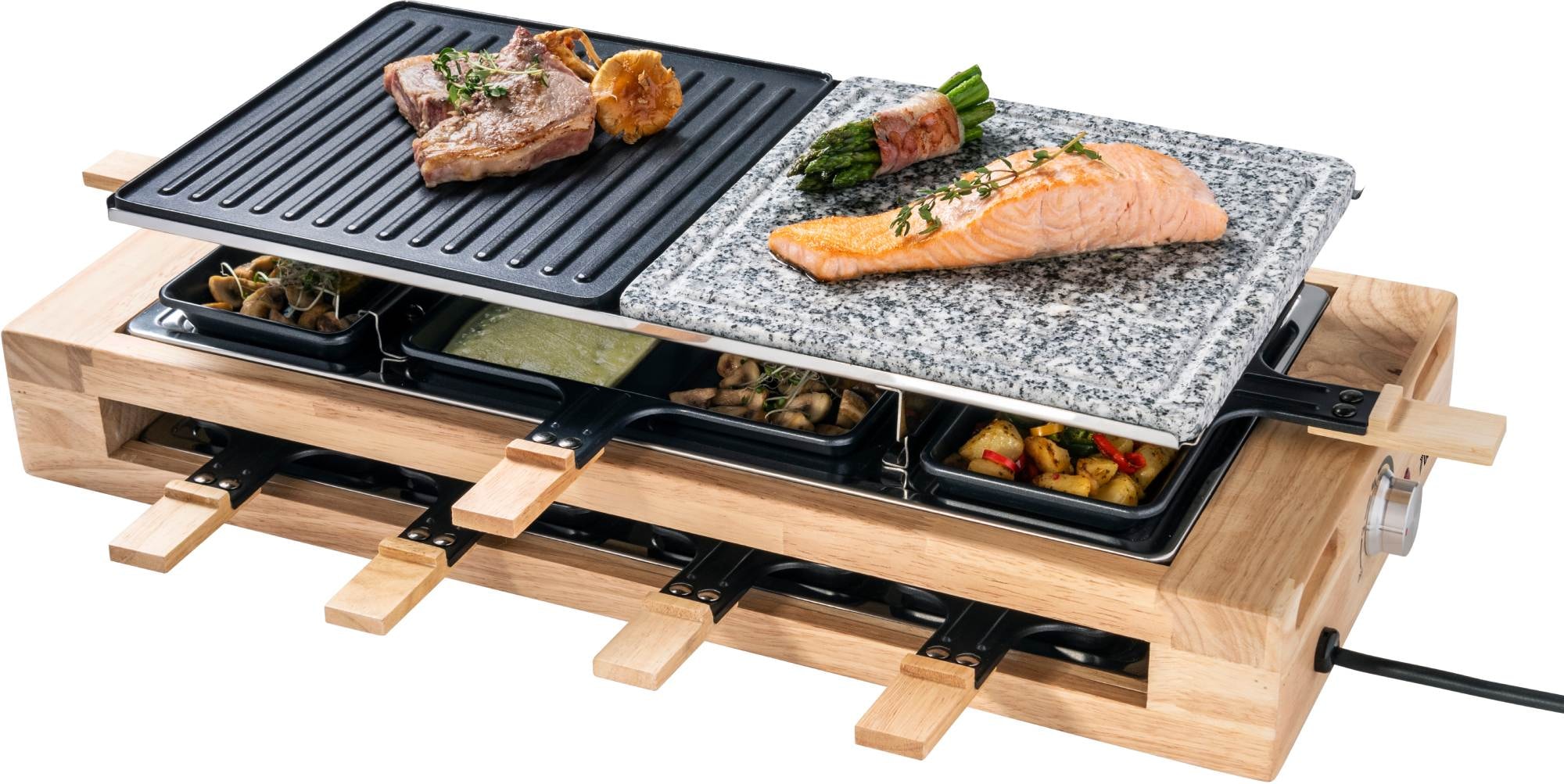 Raclette Multifonction BESTRON ARG300BW 3 en 1 raclette, gril et pierre ...