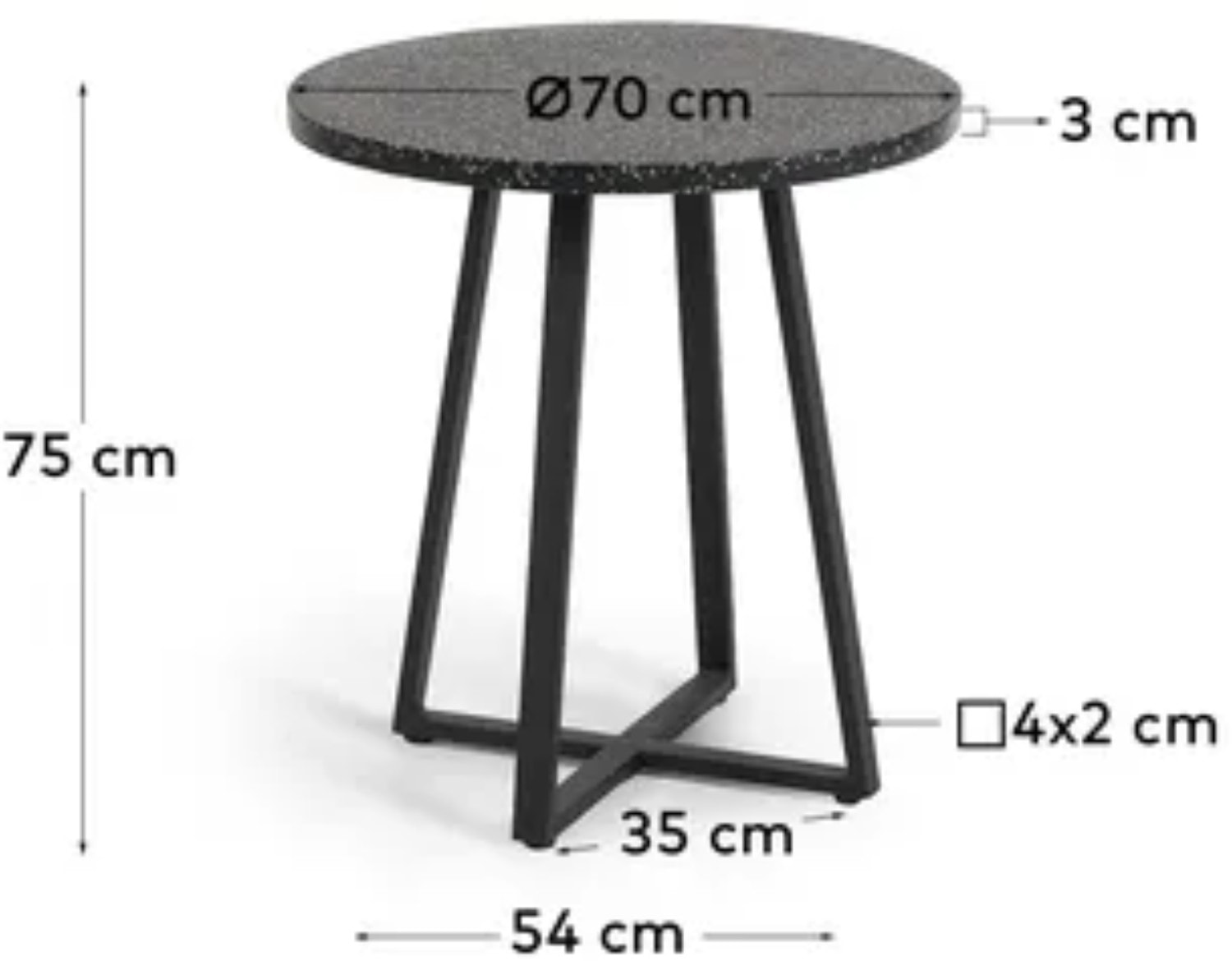Table de salle à manger LF Sella table ronde noir Ø 70 Pas Cher ...