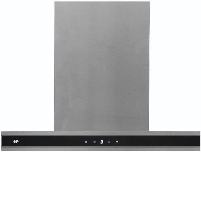 Hotte décorative murale continental edison ceh60cfc - inox verre noir CONTINENTAL EDISON CEH60CFC