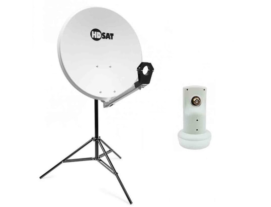 Pack parabole satellite acier 65cm + lnb single hd + trepied alu ...