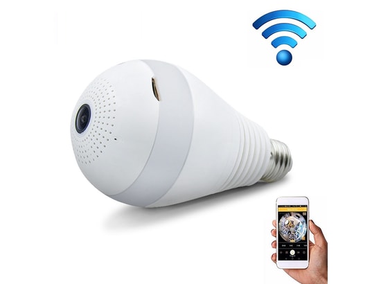Ampoule caméra ip panoramique à 360 degrées connectée android ios e27 ...