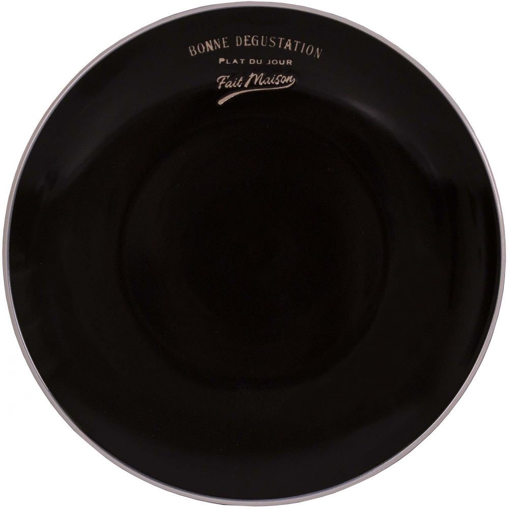 Assiettes en grès noir bonne dégustation (lot de 6) assiettes plates ...