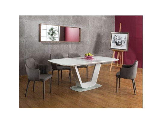 Table à manger design extensible 140 cm-200 cm x 90 cm x 75 cm - blanc ...