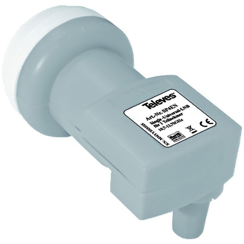 Lnb single universel high gain full hd 4k gris TELEVES