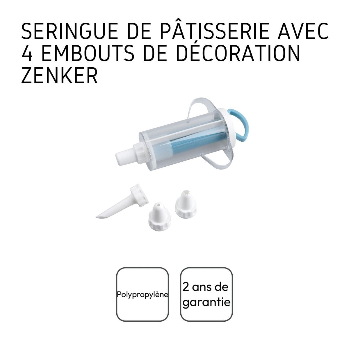 Seringue à pâtisserie avec deux compartiments et 4 embouts plastique ...