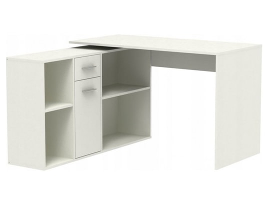 Bureau d'angle avec 3 rangements blanc MEBLE DEKORADO