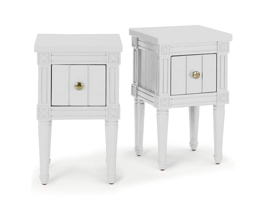 Lot de 2 tables de chevet 1 tiroir rivoli blanc MENZZO Pas Cher ...