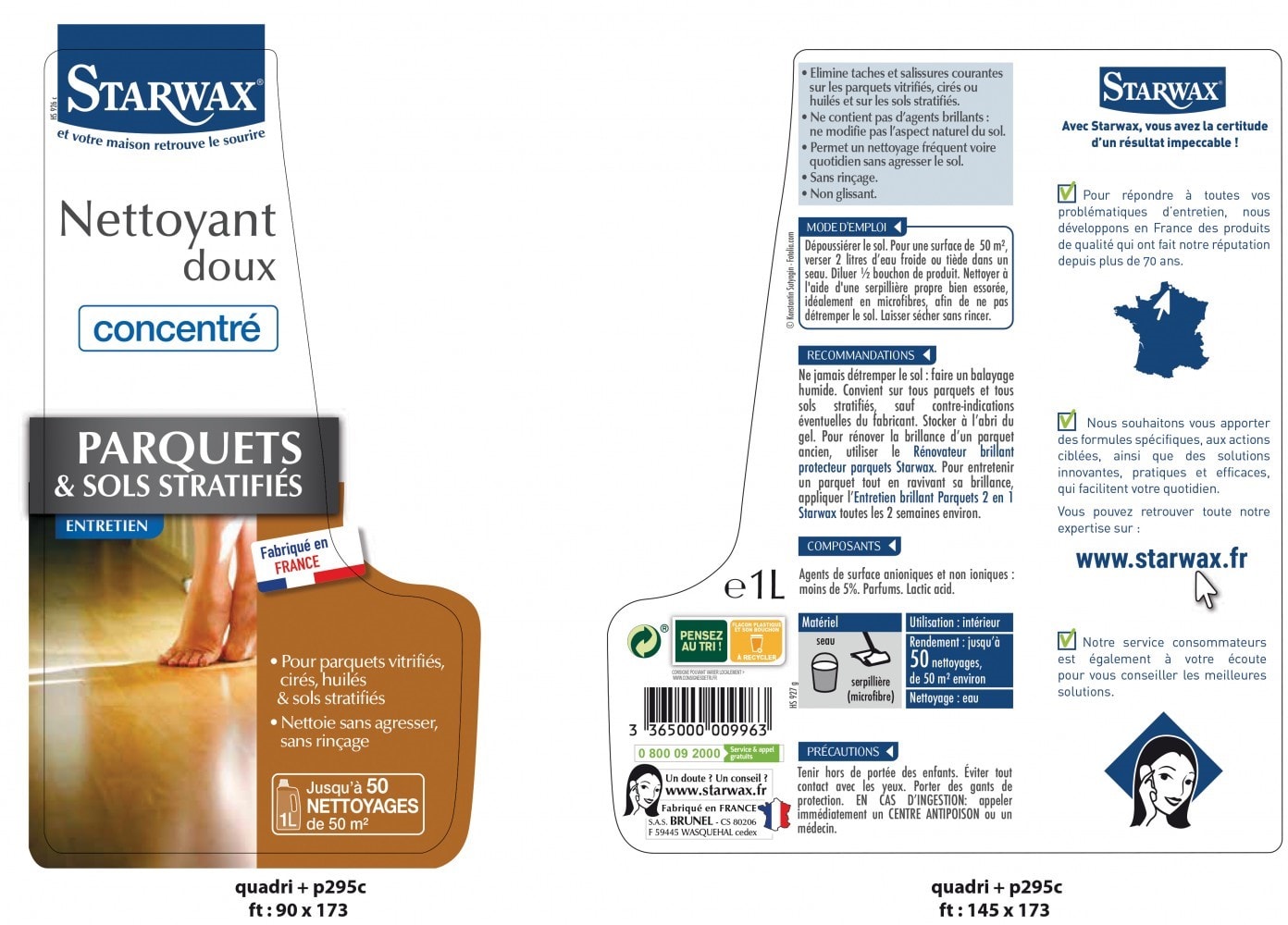 Nettoyant concentré doux surfaces spécifiques starwax 1 l STARWAX Pas ...