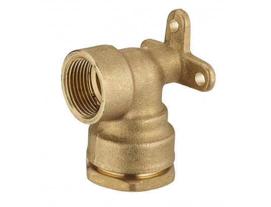 Coude applique f1/2 à compression laiton d.20 pour tube en polyéthylène CENTRALE BRICO