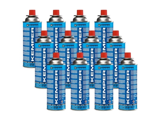 Pack de 12 cartouches de gaz kemper 220g butane un2037 bonbonne pour ...