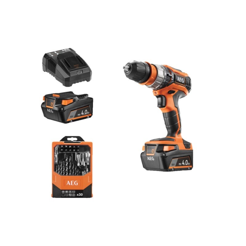 Perceuse à percussion aeg bsb18c2x-402c - 18v - 2 batteries 4,0 ah - 1 chargeur AEG