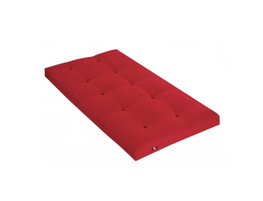 Matelas futon coton couleur - rouge, dimensions - 90 x 190 cm IDLITERIE ...