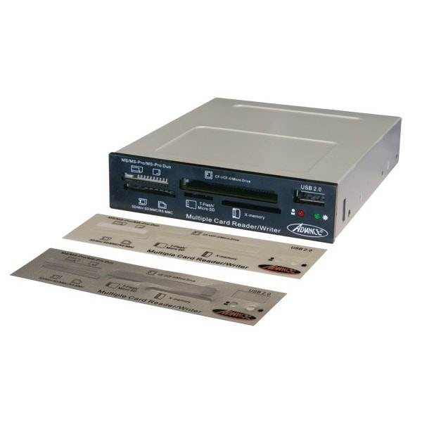 Lecteur de cartes mémoires Flash interne 3'5, facade noire avec 2 ...