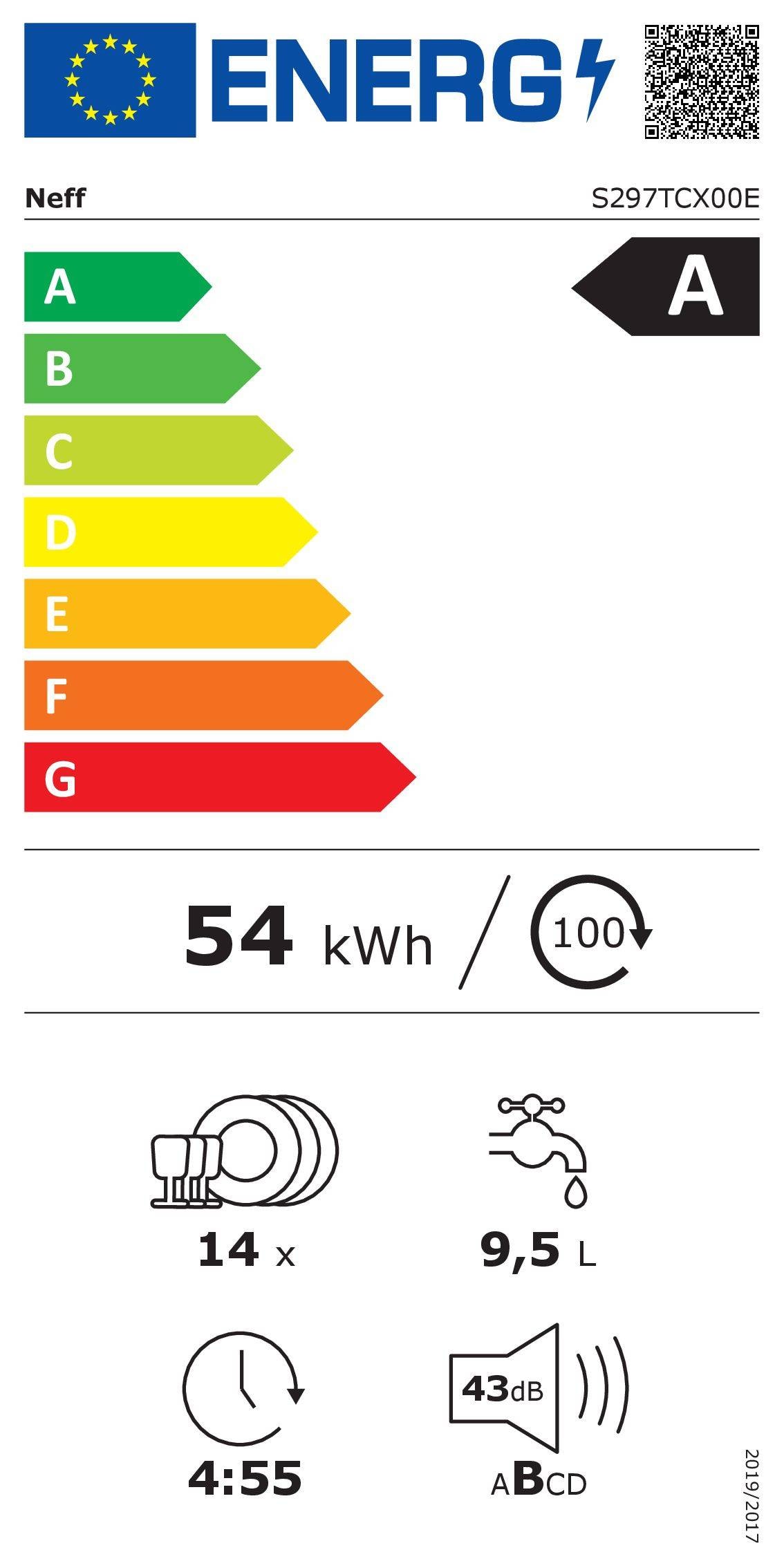 NEFF S297TCX00E N70,14cvts 9,5L 43db glissières Zeolith - Lave ...
