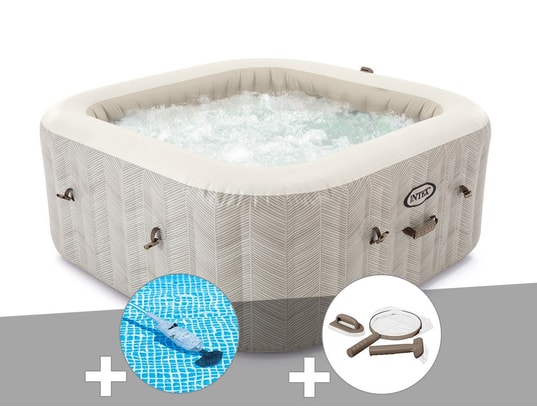 Kit spa gonflable intex purespa chevron carré bulles 6 places ...