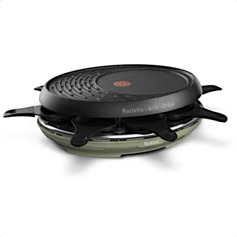 Appareil à raclette 8 personnes 1050w + grill + crêpe re310010 TEFAL