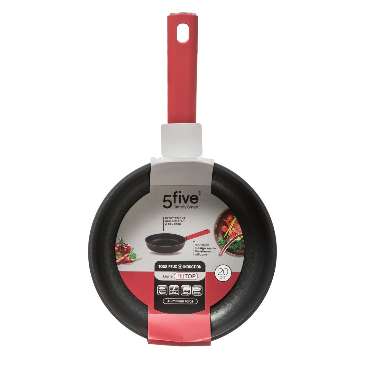 Poêle 20 alu forgé silitop noir - five FIVE SIMPLY SMART Pas Cher ...