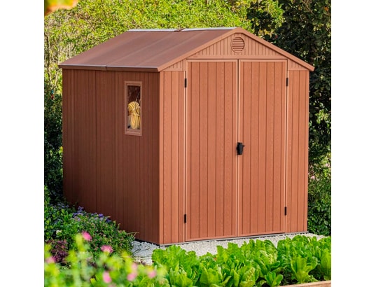 Keter abri de jardin darwin 6x8 marron KETER Pas Cher - UBALDI.com