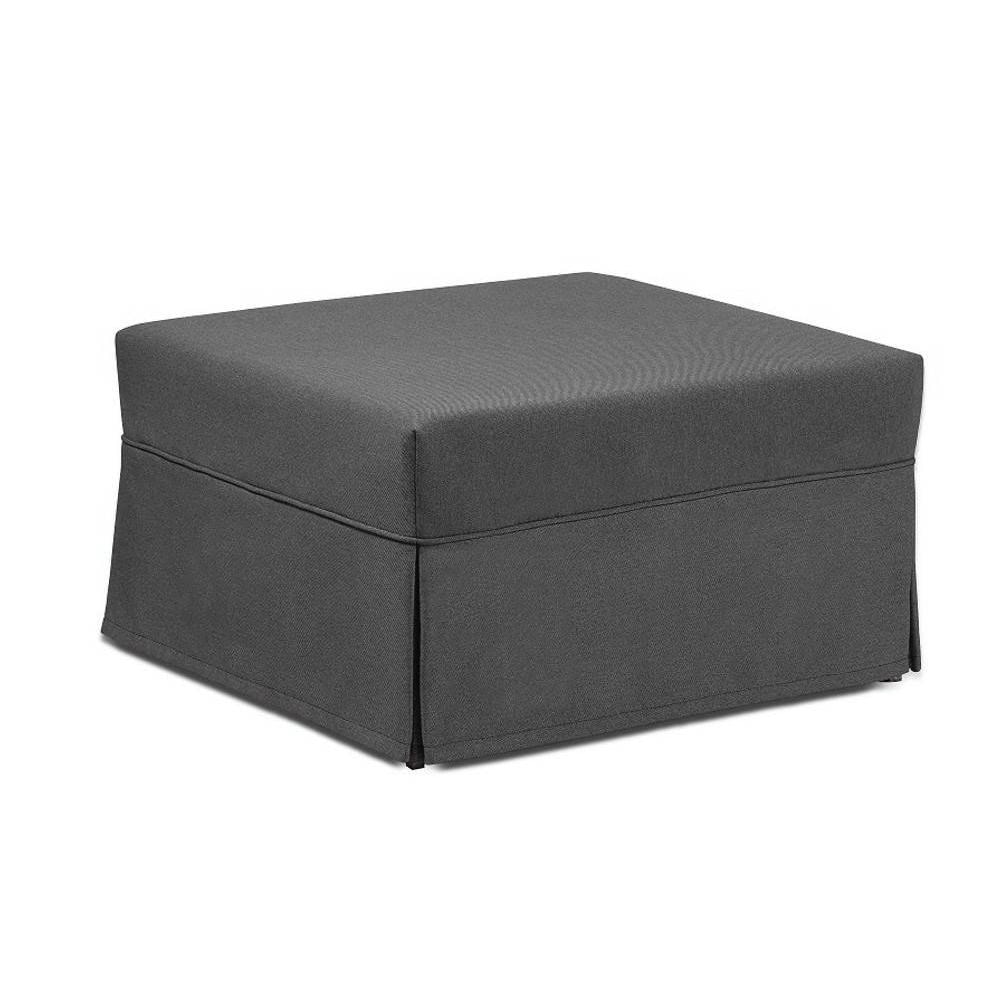 Pouf lit CAGLIARI convertible microfibre graphite Ouverture rapido ...