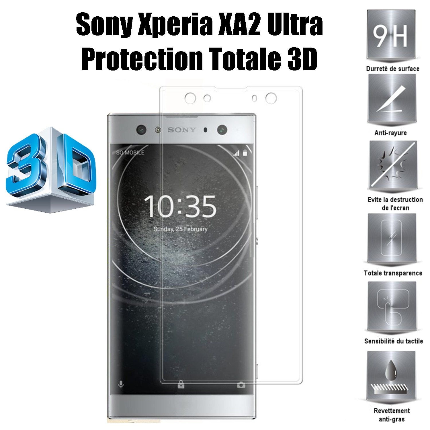 Sony Vitre protection d'ecran en verre trempé incassable protection ...