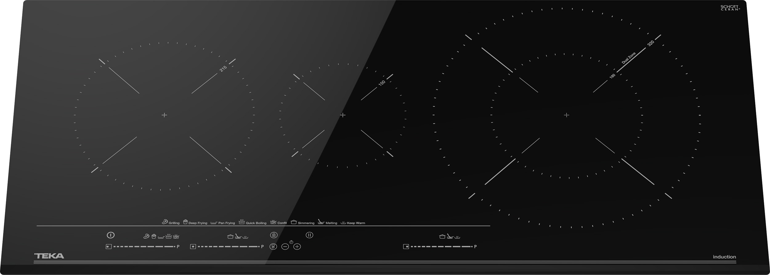 TEKA IZC 93320 MST, Panoramique 90 cm , 3 foyers - Plaque induction Pas ...