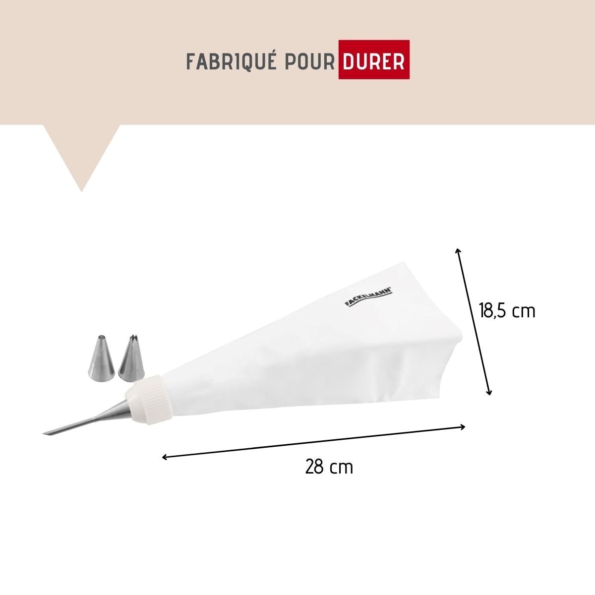 Poche à douille professionnelle réutilisable et 3 douilles inox fm professional pâtisserie ref ...