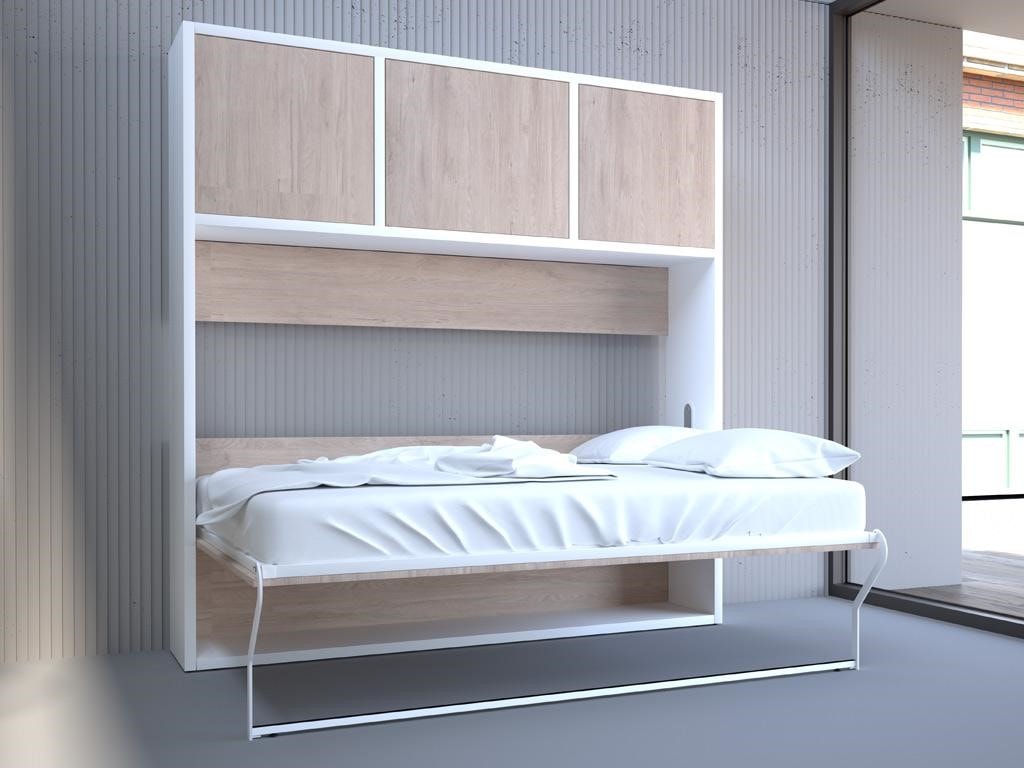 Lit escamotable 140 x 200 cm - ouverture horizontale manuelle - avec ...