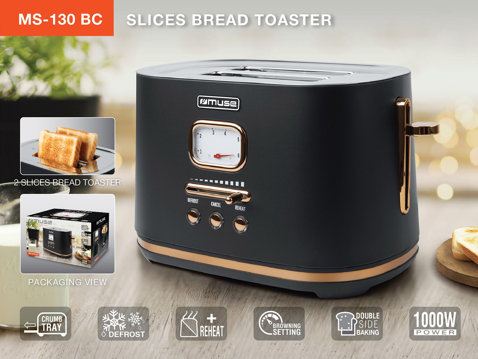 Grille pain MUSE MS-130 BC Pas Cher - UBALDI.com