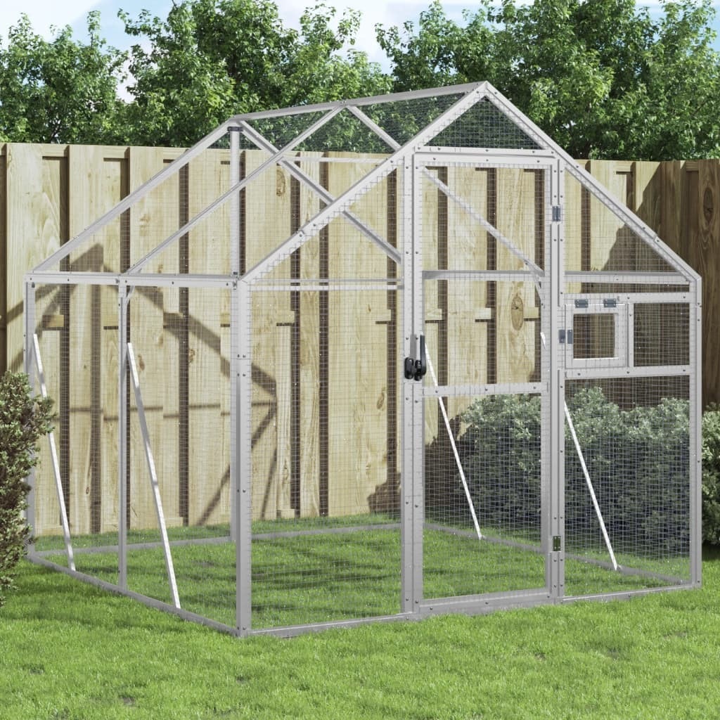 Vidaxl volière argenté 1,79x2x1,85 m aluminium VIDAXL Pas Cher - UBALDI.com