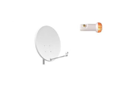 PACK PARABOLE SATELLITE ACIER 65 CM + LNB SINGLE GOLDEN MEDIA 0,1DB ...