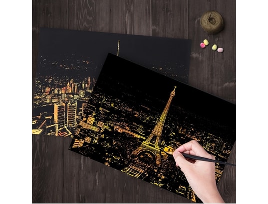 Sticker Ville lumineuse DIY dessin photo peinture murale Scratch carte ...