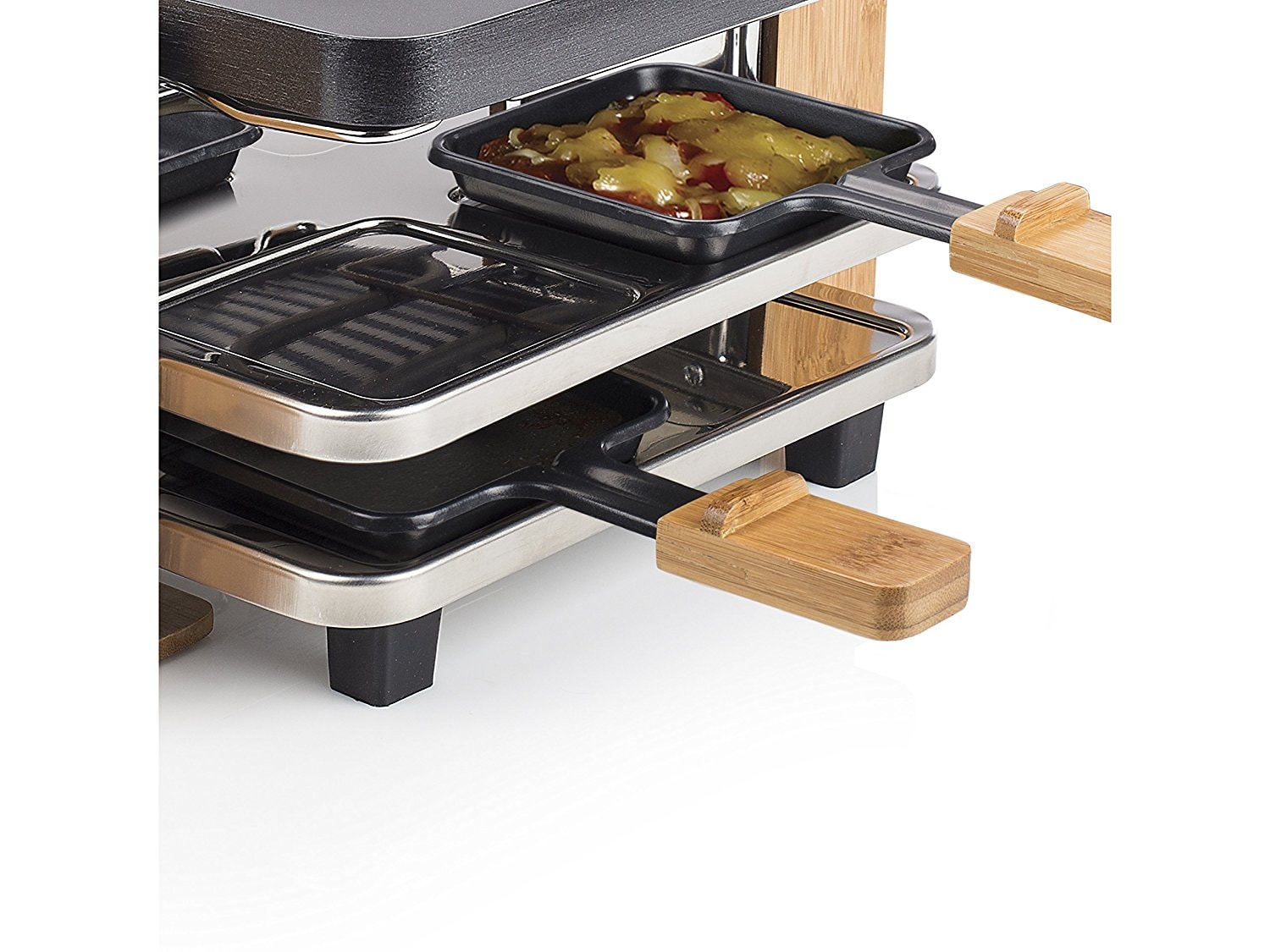 PRINCESS Raclette PURE 4 Bambou Pas Cher - Raclette Multifonction ...